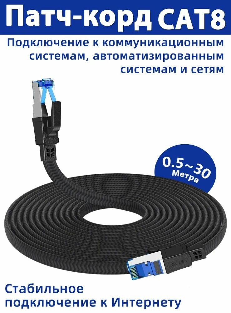 Кабель для интернет-соединения, 0.5 м, темно-синий