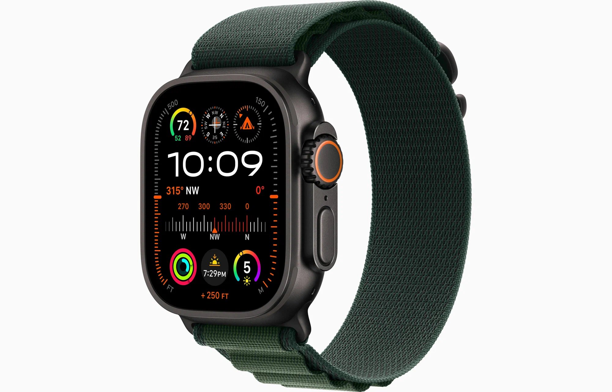 Умные часы Apple Watch Ultra 2 49 мм Black Titanium Case GPS + Cellular, Apline Loop, Dark Green