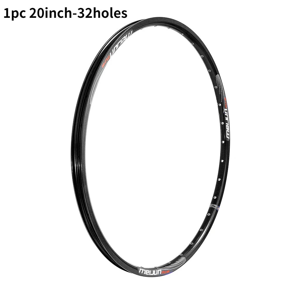 1 шт./2 шт. 20-дюймовый 32-дырочный цветной обод из сплава для складного велосипеда, двухслойный ультралегкий обод колеса, черный/красный/синий/золотой Черный, 1pc Black