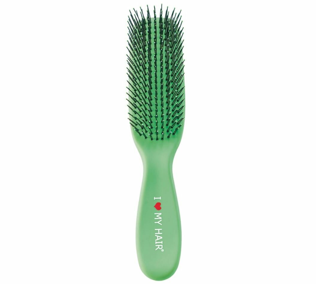 I LOVE MY HAIR, Spider Soft, Щетка парикмахерская, Зеленая матовая, размер S
