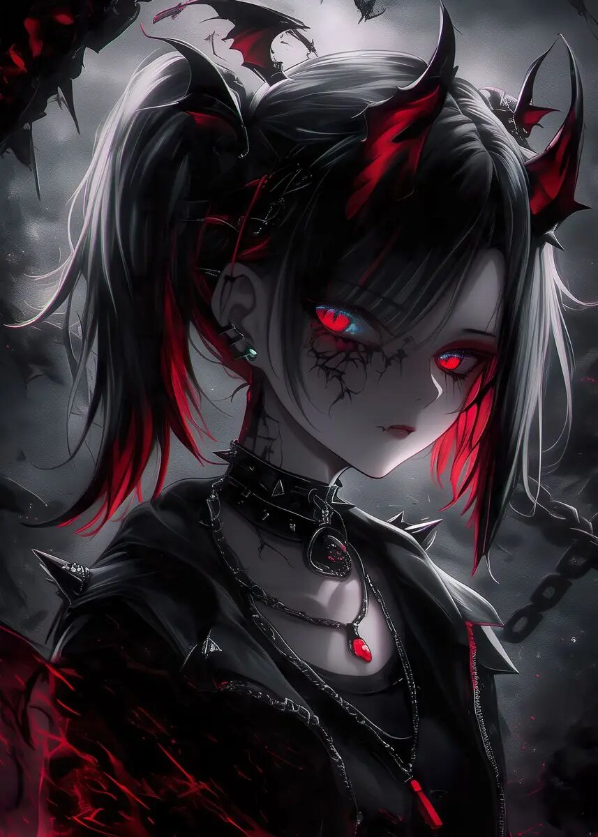 Картина "Фэнтези Волшебный мир Готика" Черный, 14, 50X70cm Unframed