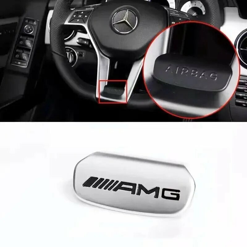 5cm Наклейки-эмблемы на рулевое колесо для интерьера Mercedes Benz AMG W206 W204 W205 W212 W213 W221 W222 W223 W251 W464 GLE