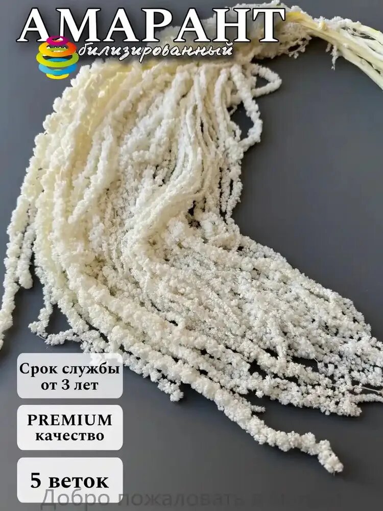 Стабилизированные цветы Амарант, 100 см, 150 гр, 1 шт