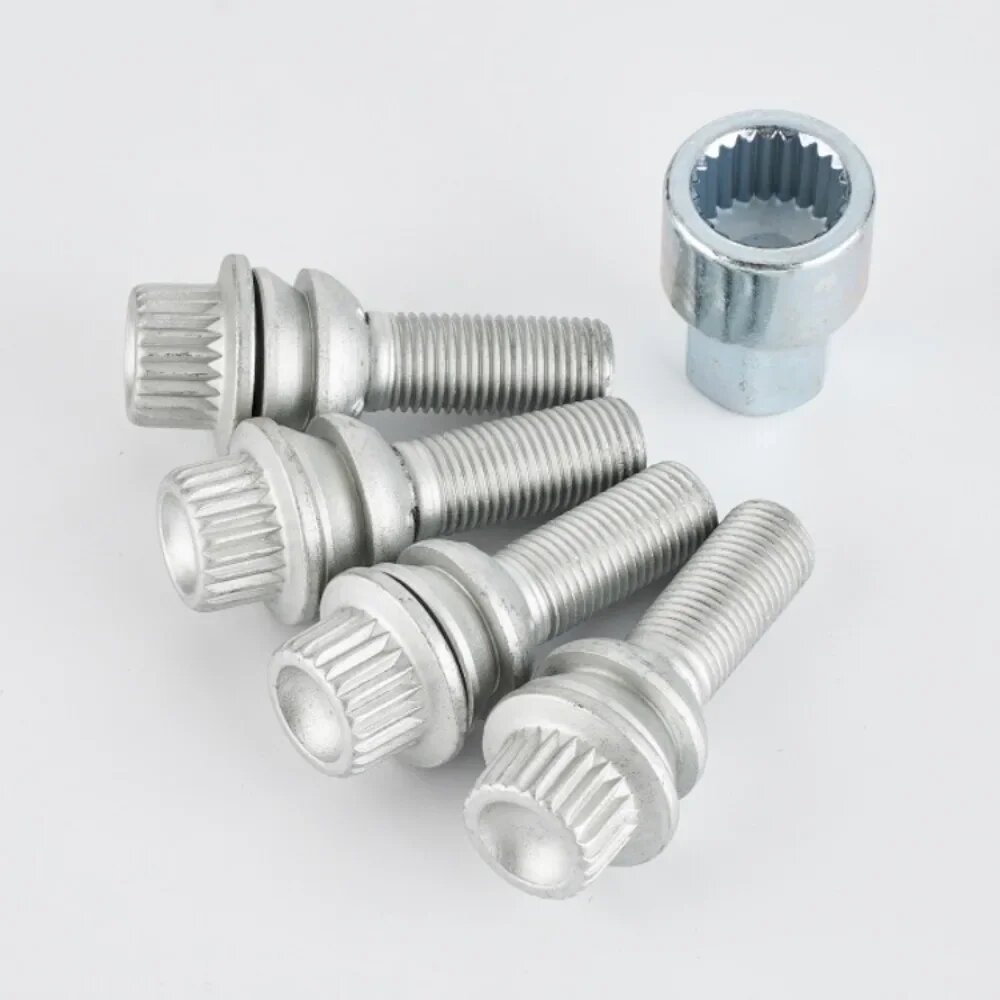 4 + 1 винты для противоугонных колес, болты с ключом для Porsche Cayenne Carrera 911 Panamera Cayman Macan M14x1,5, шестигранник 19 мм