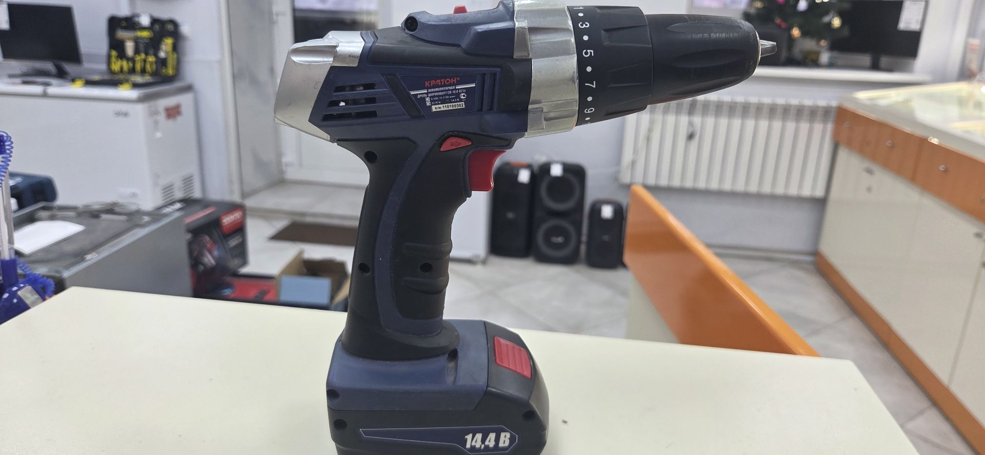 Аккумуляторная дрель шуруповерт Кратон CD-14,4, 1 АКБ, З/У, уценка, б/у