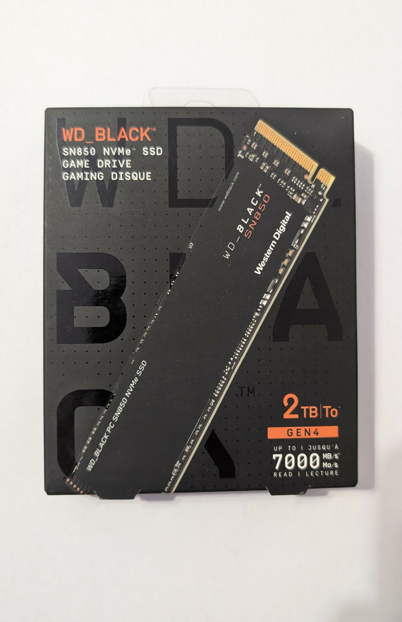 Накопитель SSD M.2 2Tb Western Digital WD Black SN850, 7000 MBs, TLC 3D NAND, 2280, PCI-E4.0x4 (WDS200T1X0E)