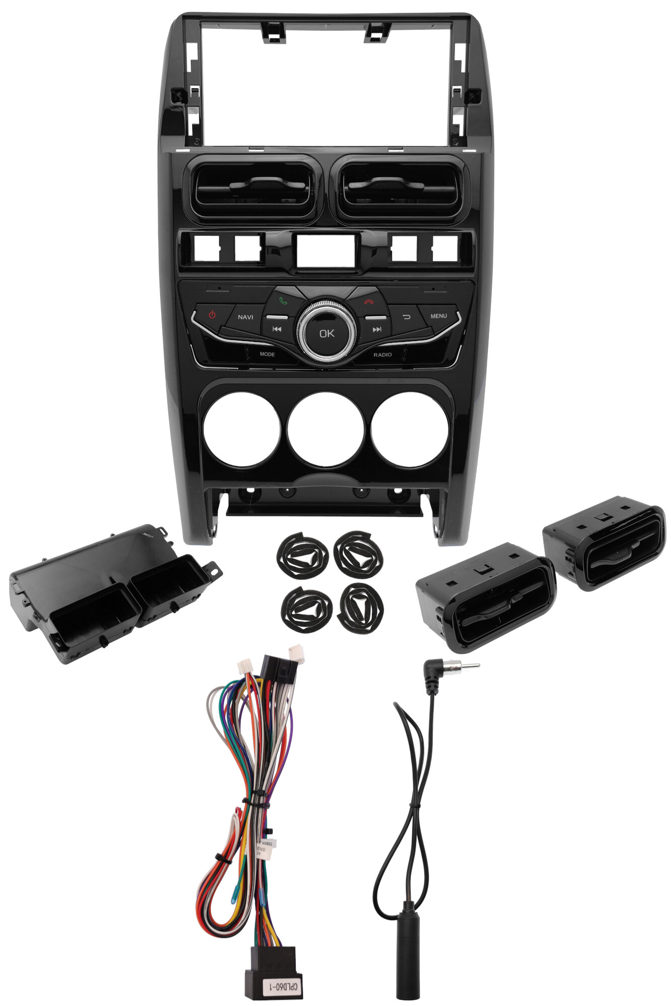 Рамка переходная Лада Приора (Lada Priora) 2007 - 2014 Тип 4 для 12,3" магнитолы + проводка / Wide Media