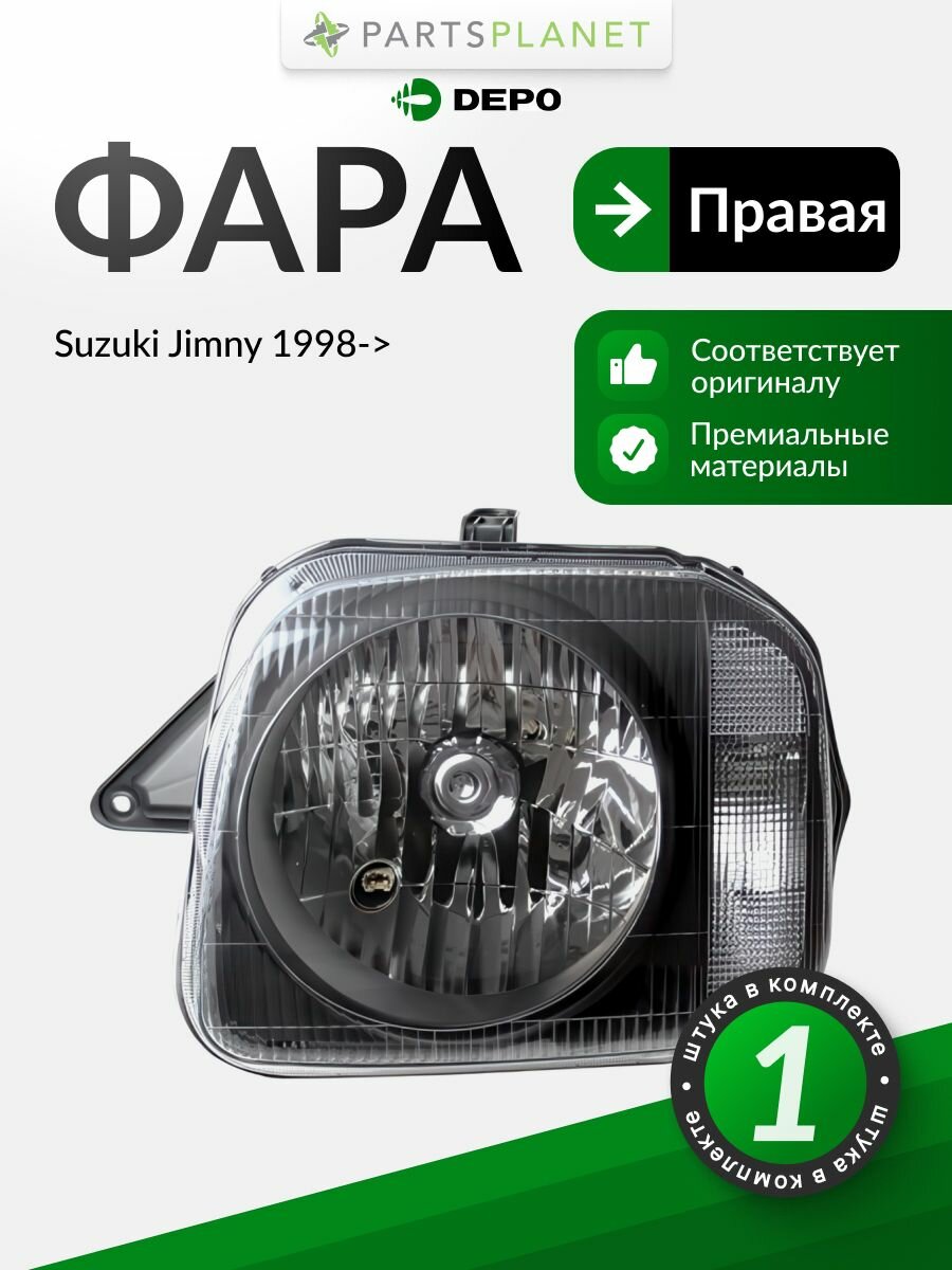 Фара правая для Сузуки Джимни 1998->, oem 3512081A70 арт 2181126RLDEM2