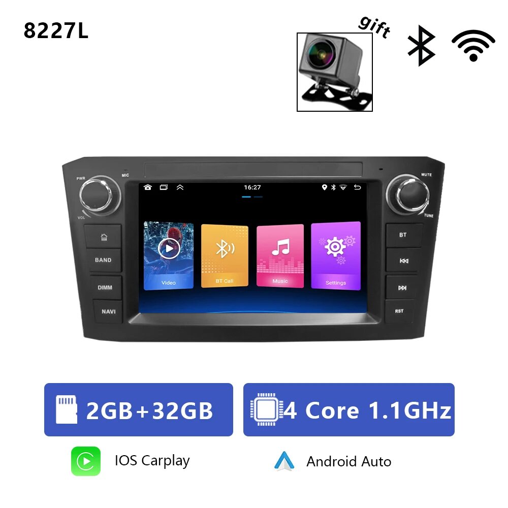 Автомобильный плеер CHSTEK для Toyota Avensis T250 2003-2010 Carplay Android Auto Bluetooth 8227L