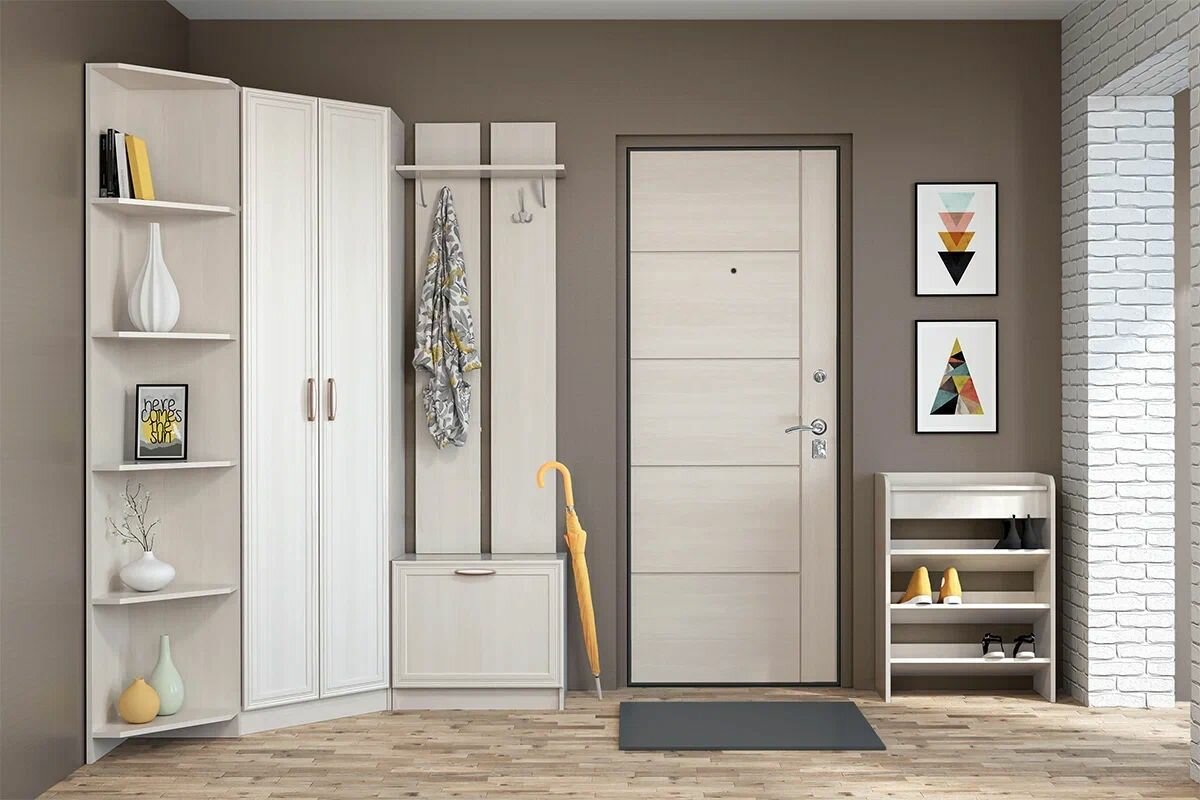 Комплект мебели для прихожей Иннэс-6 (comp 1) Бодега белая, модульный, шкаф угловой