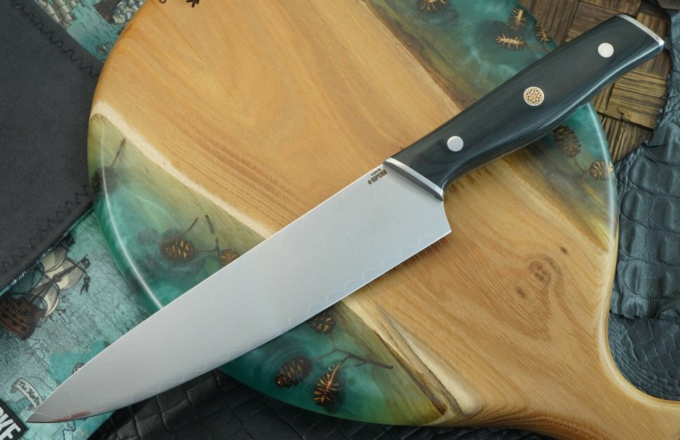 Кухонный шеф нож Борема Кухмейстер 200 мм, клинок ламинат 110Х18/30Х13