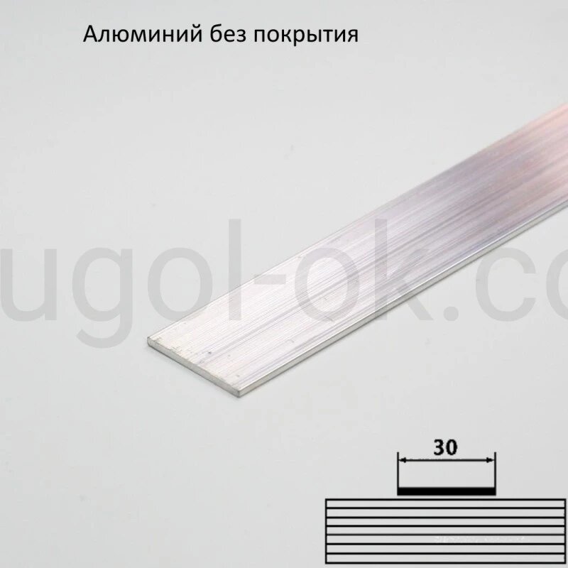 Алюминиевая полоса декоративная 30*2 без покрытия 3м Донской алюминий