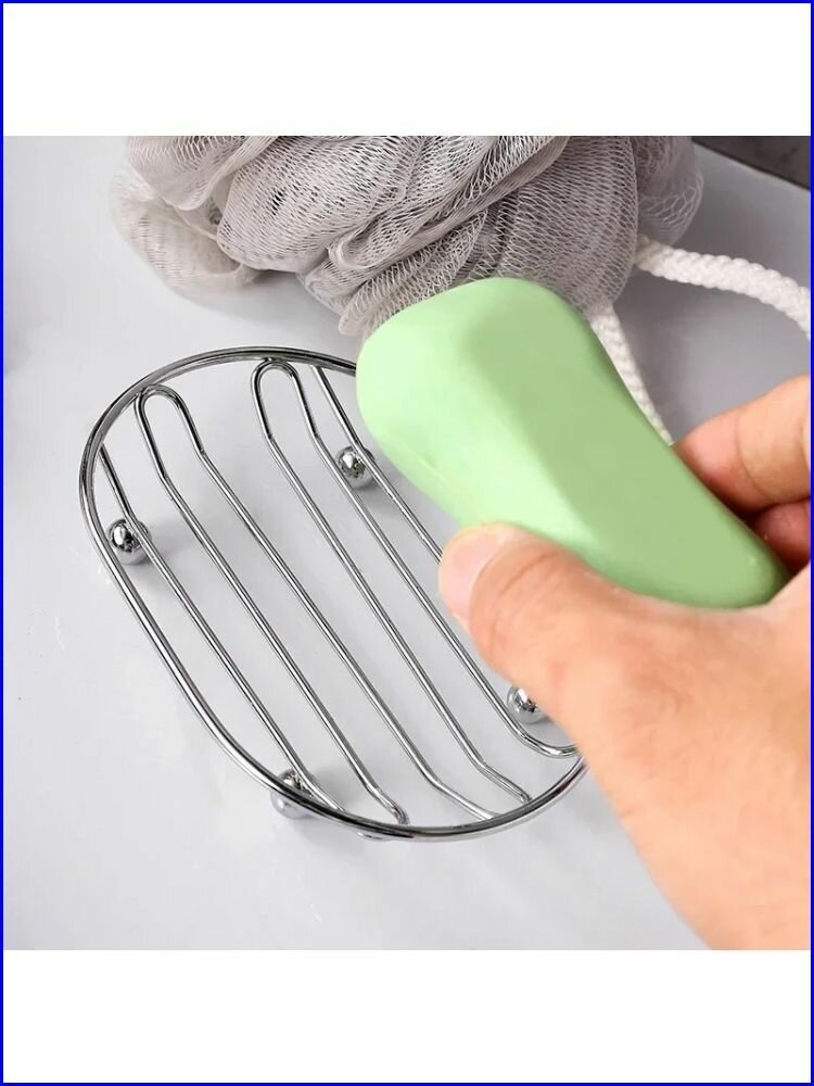 Мыльница из нержавеющей стали 11.5 8.8 см, подставка для мыла с системой стока воды