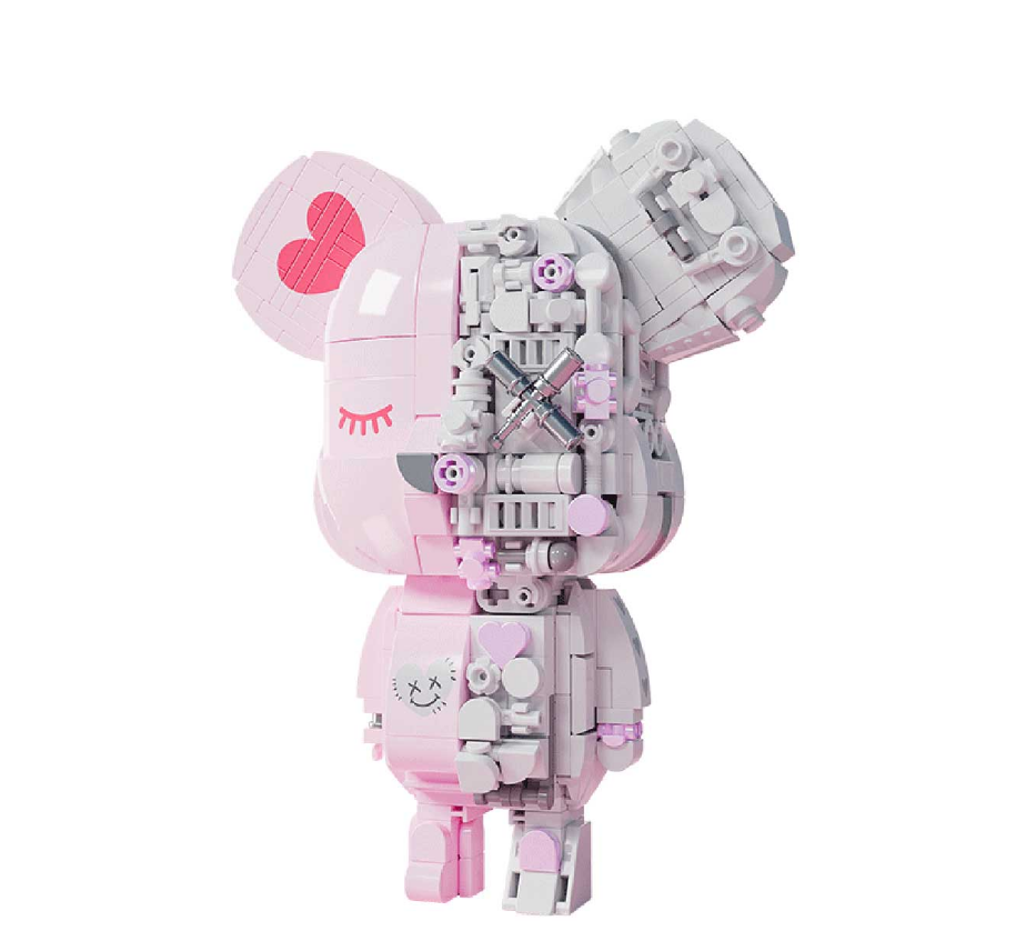 Конструктор Медведь JAKI Bearbrick, магнитный, PINK, 546 деталей - JK6250 - 2