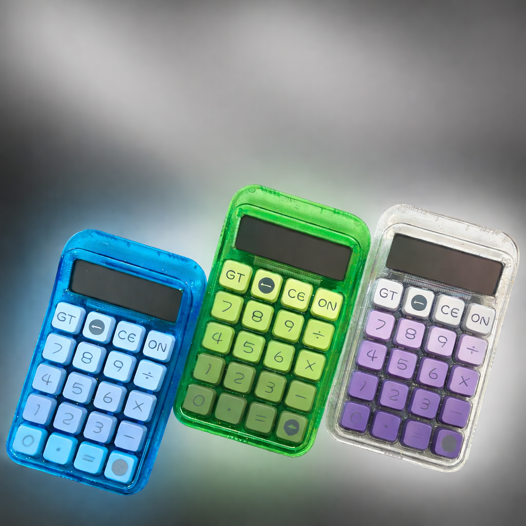 Калькулятор карманный "Хит", голубой, пластиковый, легкий, 80 г