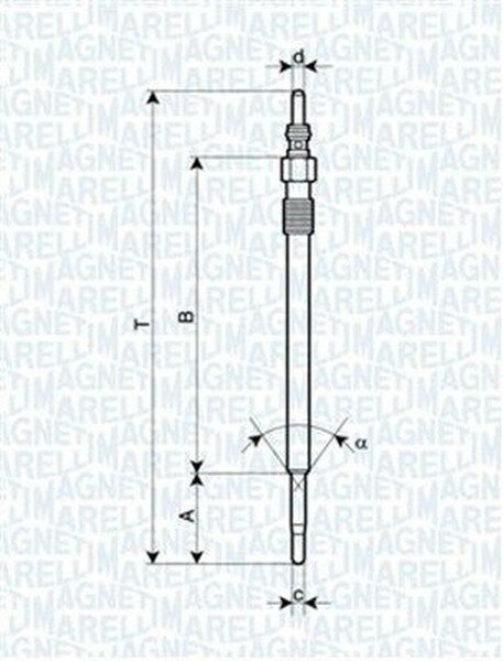 Свеча накаливания M.MARELLI 62900030304 Alfa Romeo, Fiat, Opel, Saab 1.9jtd, 1.9cdti