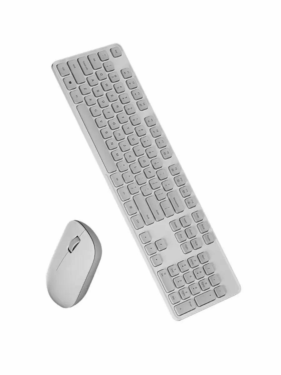 Клавиатура и мышь беспроводные Xiaomi Mi WXJS03YM серый, EN, радиоканал 2.4 ГГц