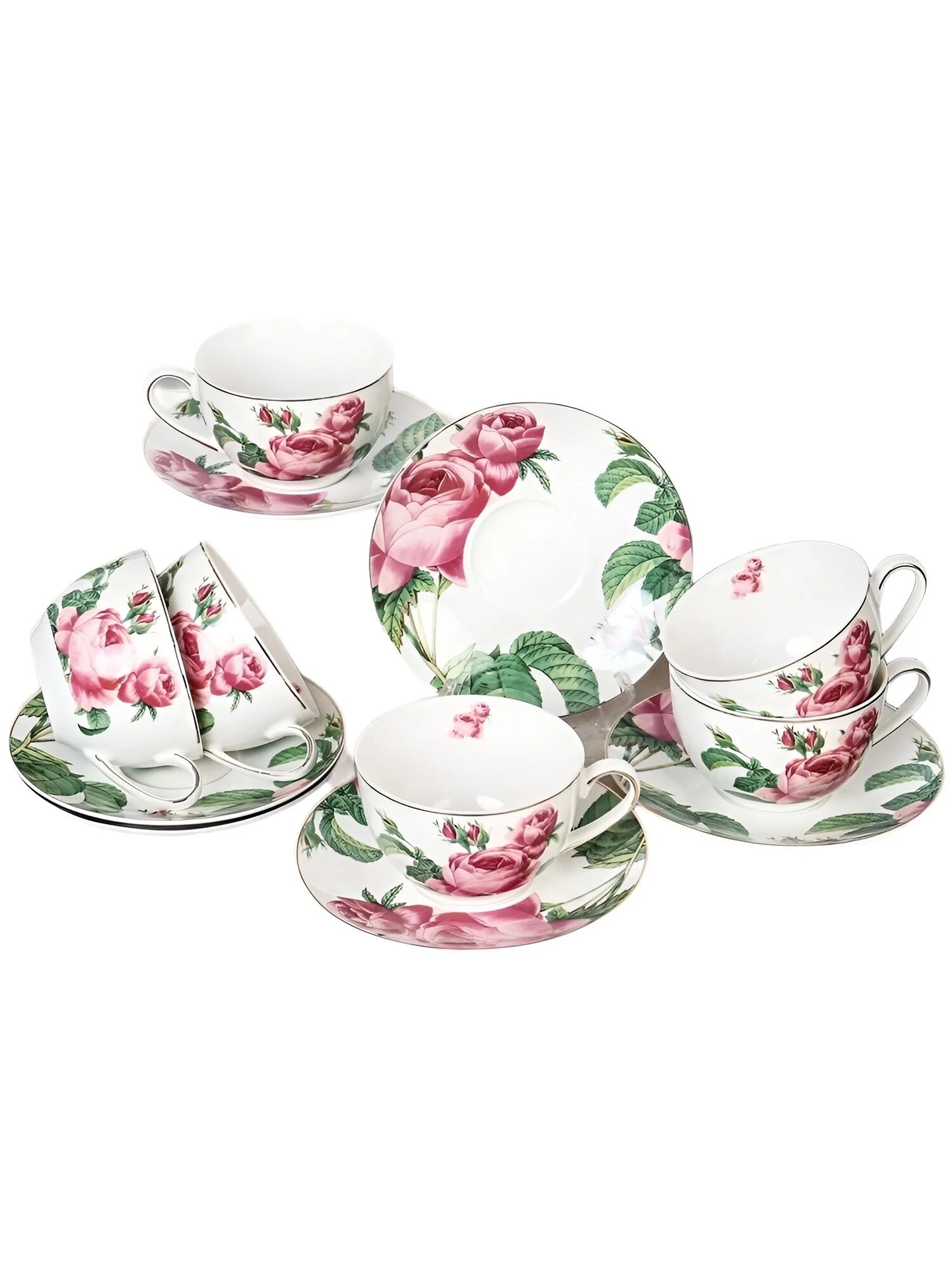 Роза 17-127# (732062), Чайный набор, 12 предметов, 270 мл