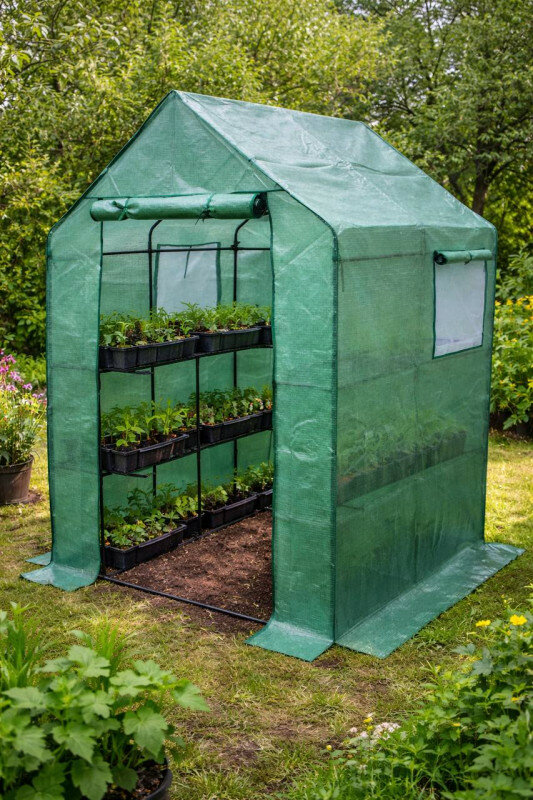 Парник для рассады и растений, 8 полок, высота 195 см, ширина 143 см