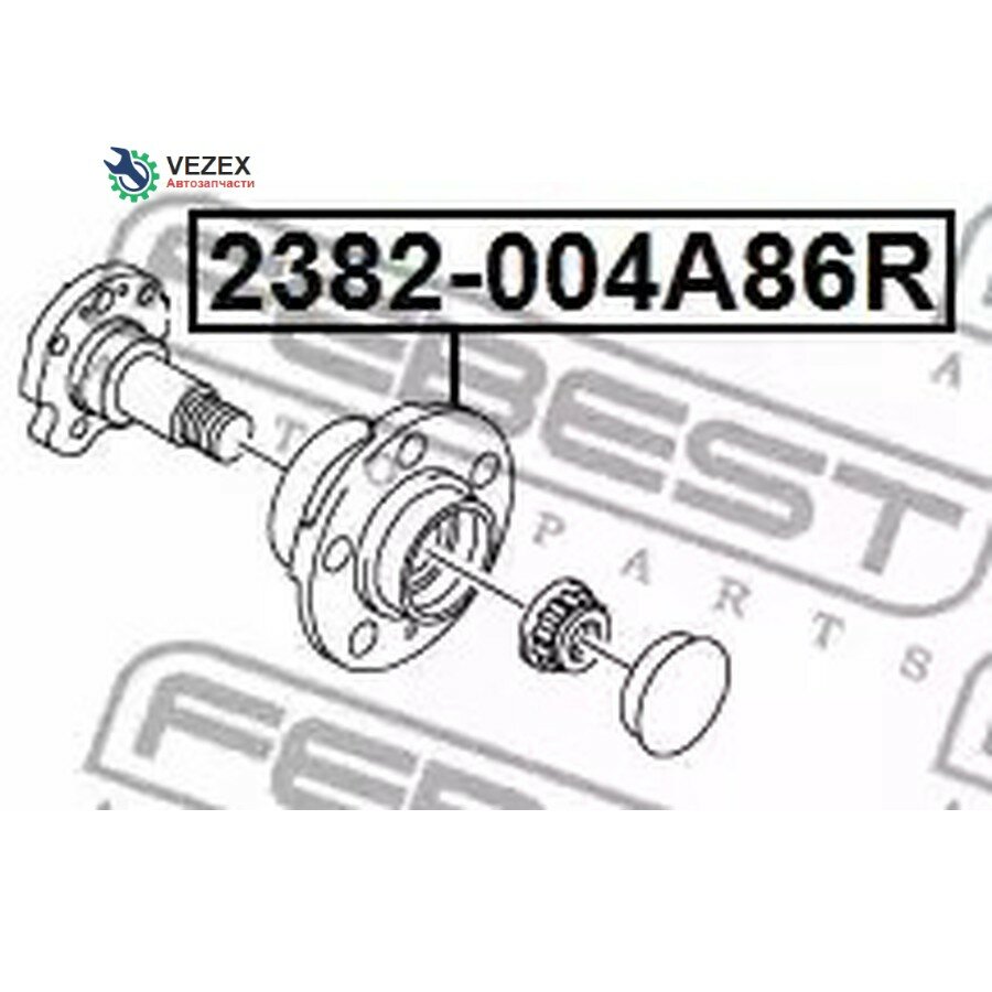 FEBEST 2382-004A86R Ступица задняя в сборе SKODA FABIA III, RAPID, VW POLO SEDAN 2382-004A86R