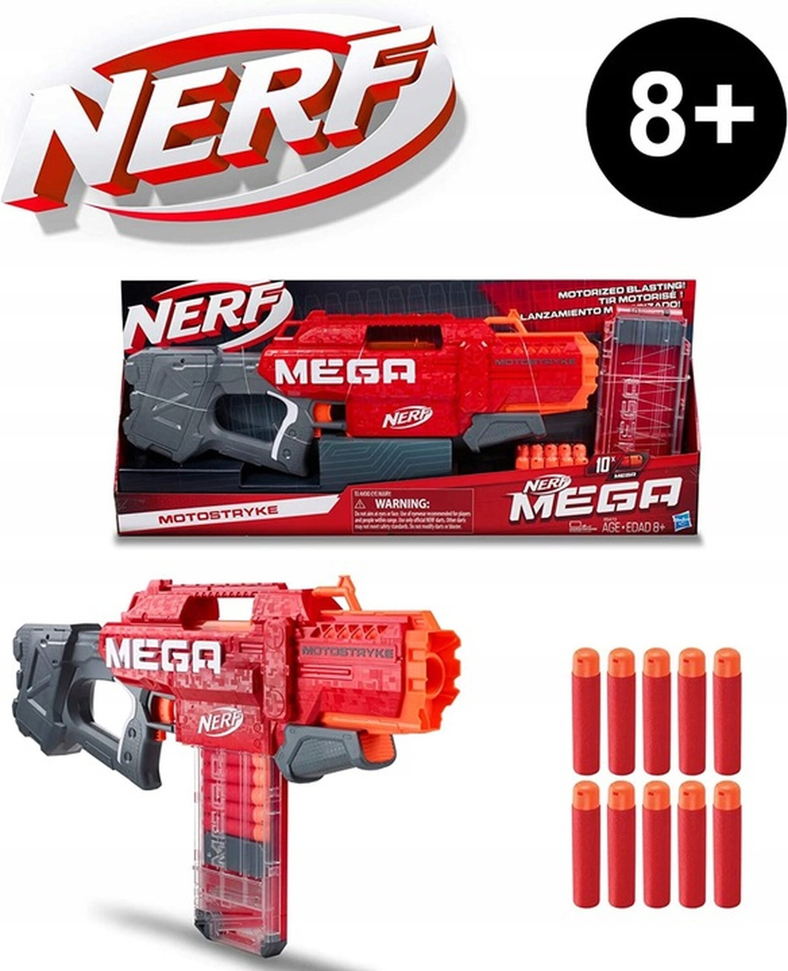 Игрушечное оружие Hasbro Nerf Mega - Бластер Motostryke + 10 дротиков - Нерф E6474