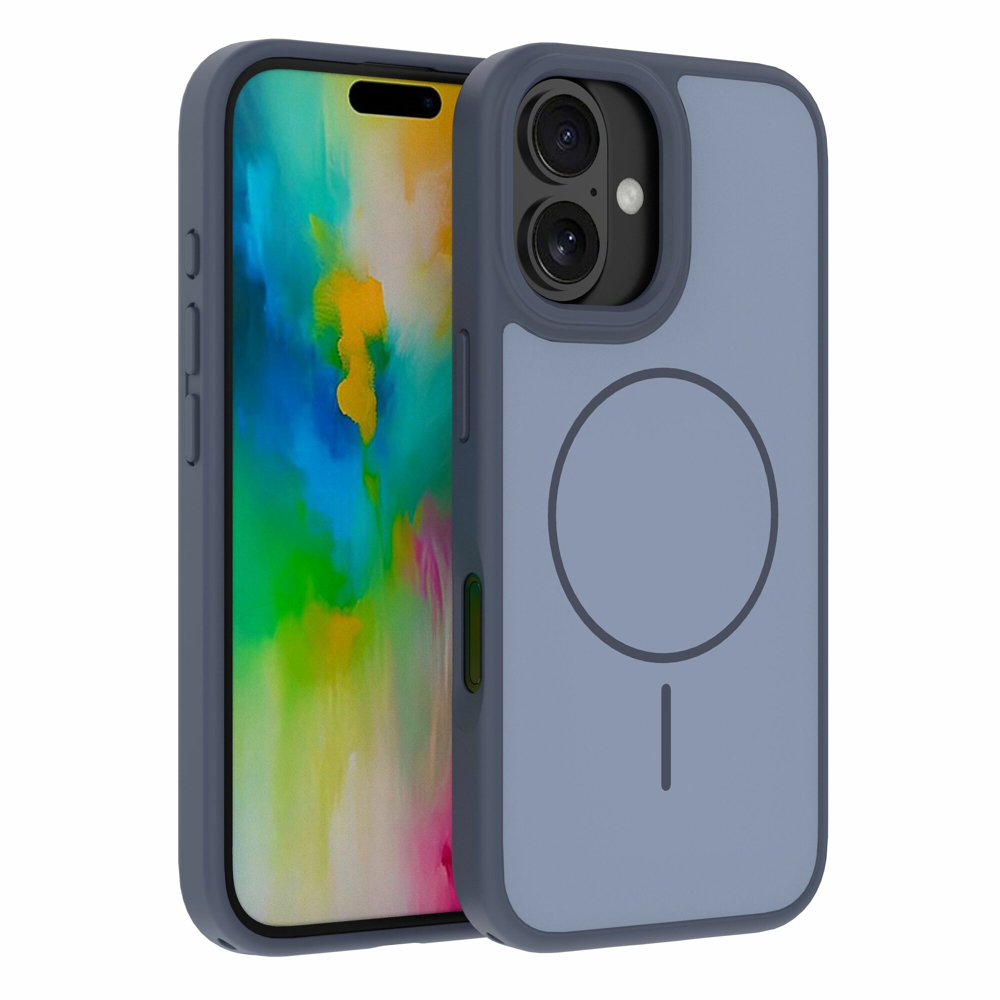 Противоударный чехол Supreme Two-tone Case с поддержкой MagSafe для iPhone 16 синий