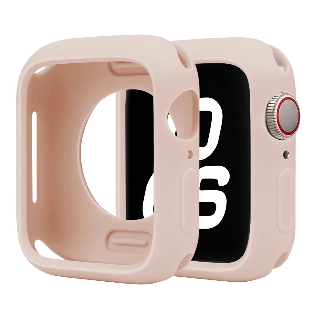 Силиконовый чехол Apple Watch Series 7 8 9 41MM pink sand