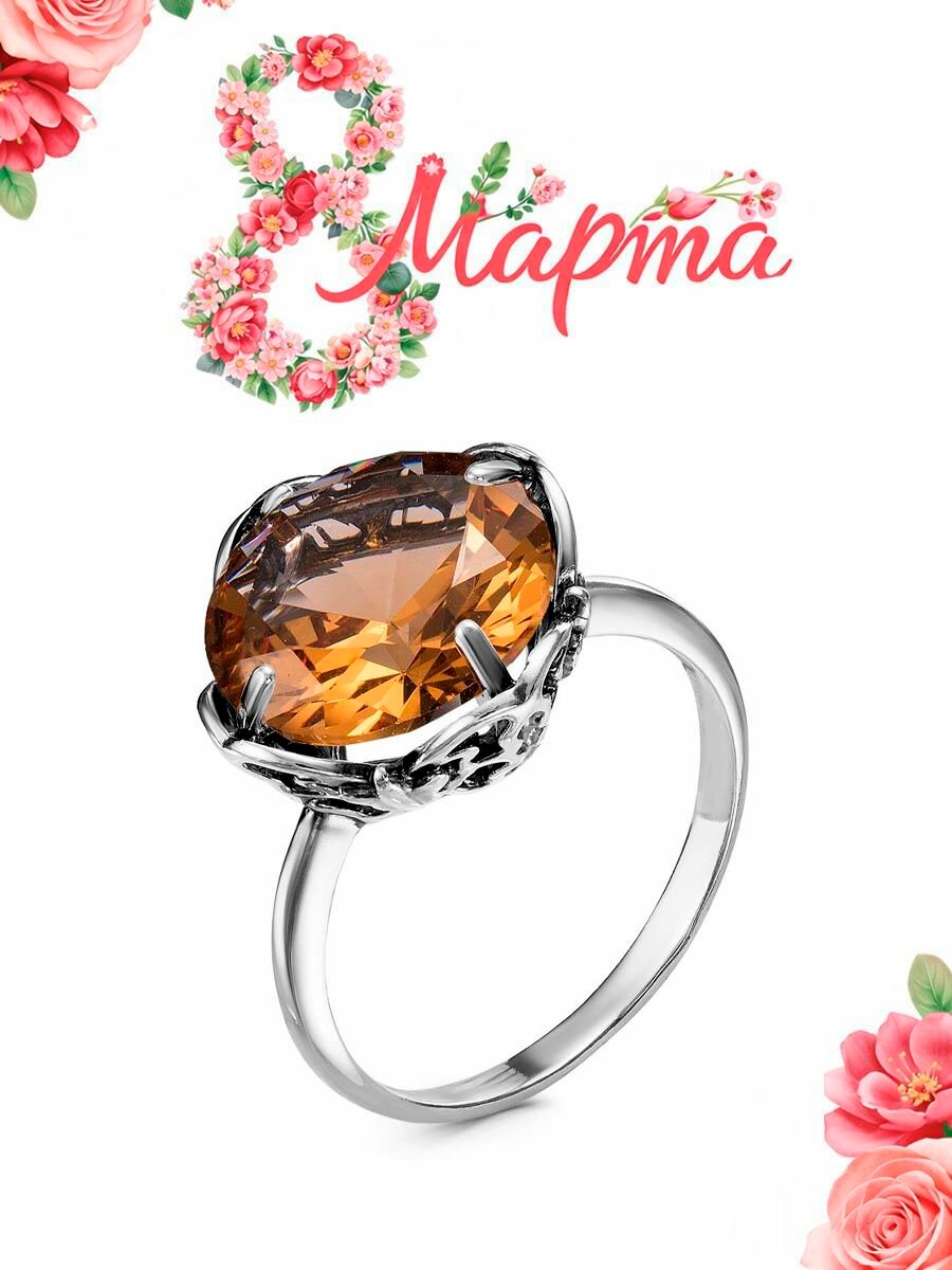 Кольцо тонкое, серебро, 925 проба, султанит синтетический