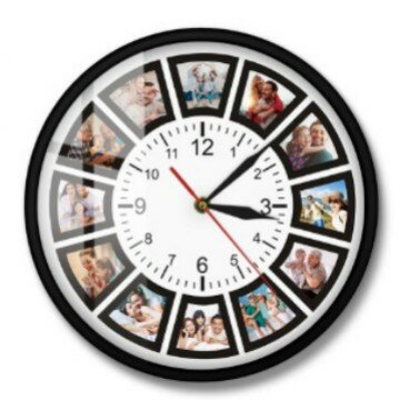 Настенные часы с индивидуальным изображением, фотоколлаж, семейные часы, персонализированные часы с печатью семейных фотографий, простой дизайн.