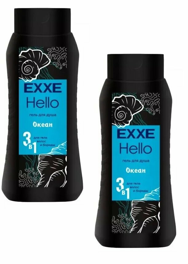Гель для душа Exxe Hello Men 3в1 "Океан", 400 мл 2шт