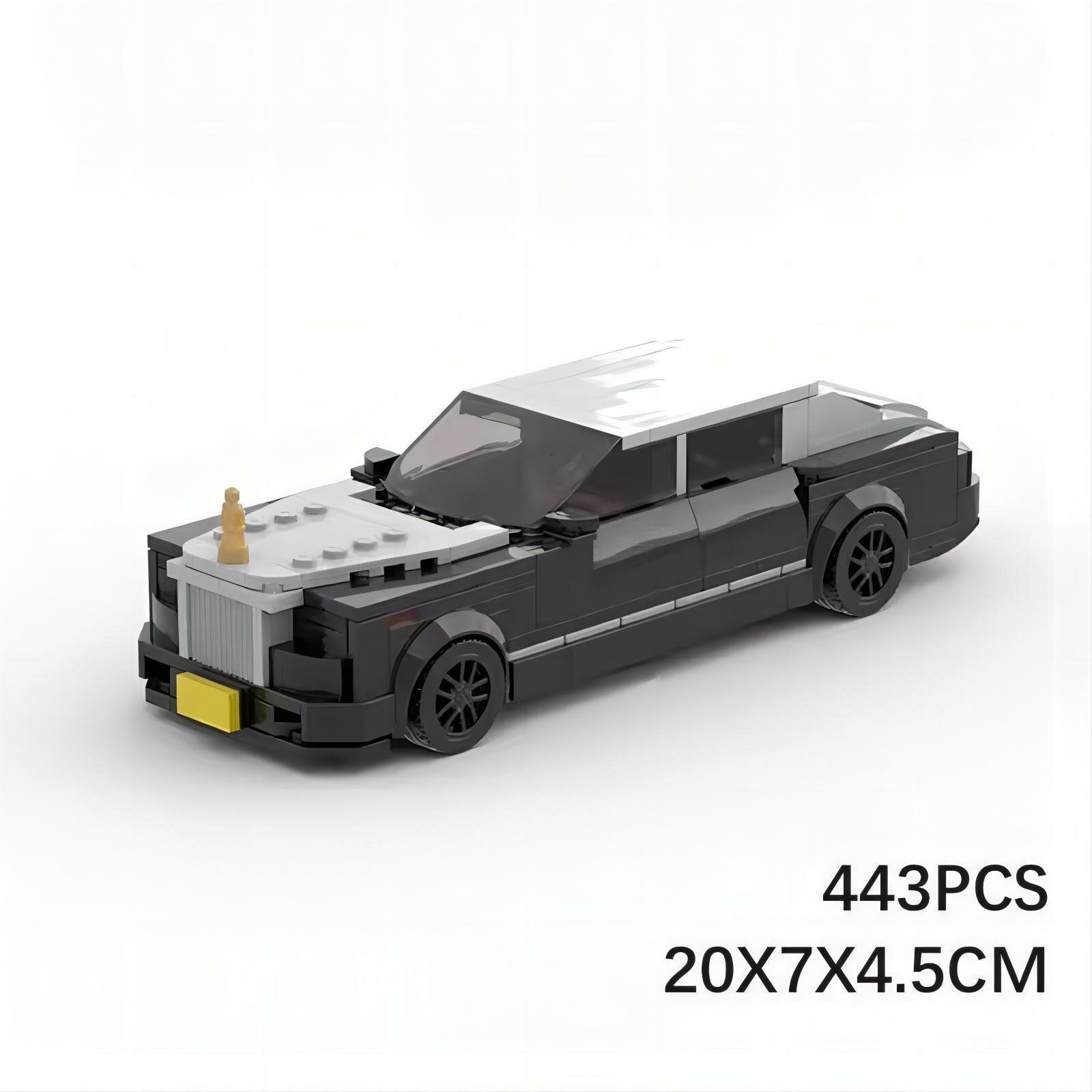 MOC Rolls автомобиль, строительные блоки из мелких частиц, Phantom Speed, 8 сетка, автомобиль-головоломка, модель для сборки мальчика