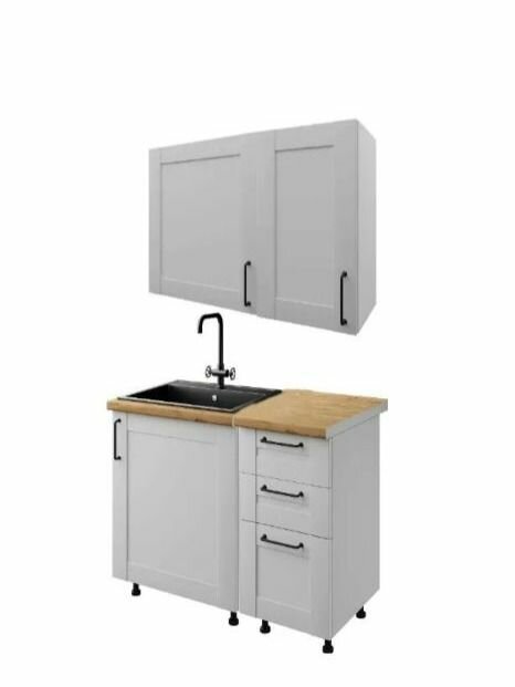 Кухонный гарнитур Мебельный рай мркг 300 Версаль 1 м 1000х2160х448, Белый, без столешницы