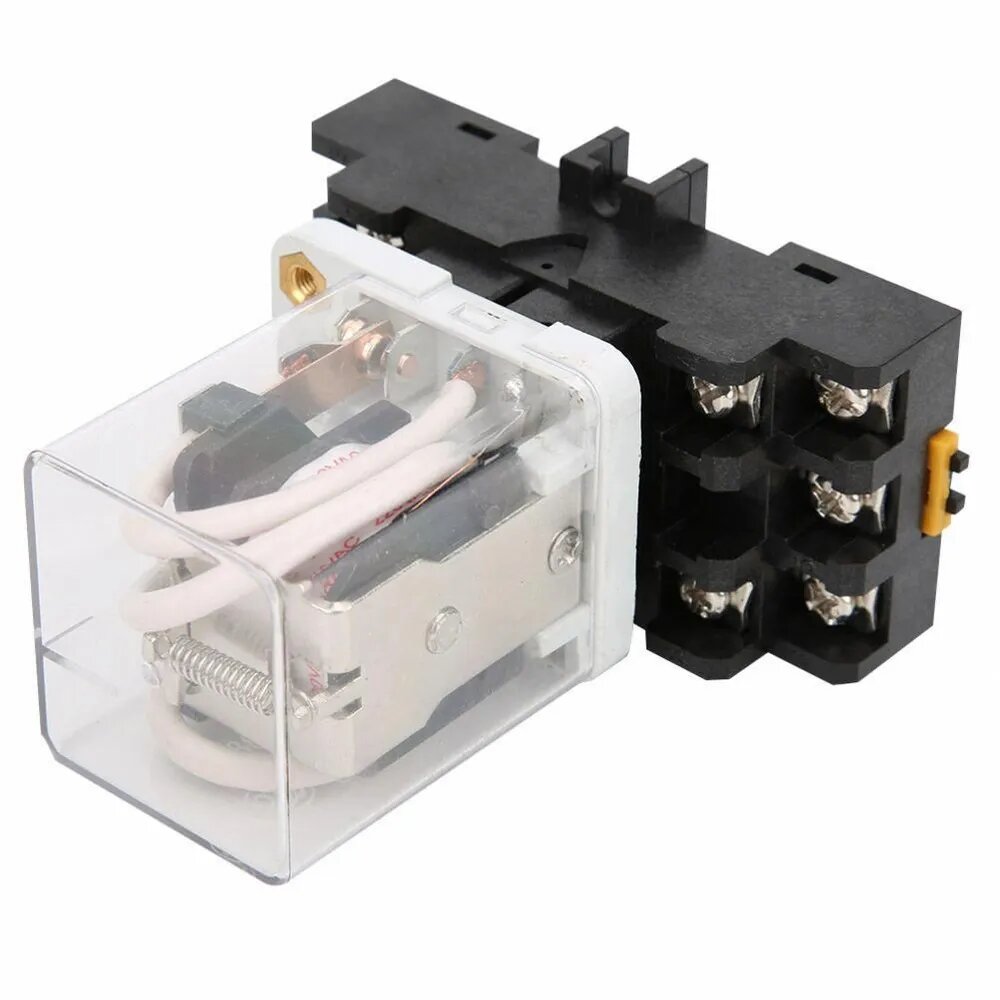 Реле JQX-38F Выключатель постоянного тока 24 В, 42x50x86 мм, 1 шт. для сети постоянного тока — фото 1