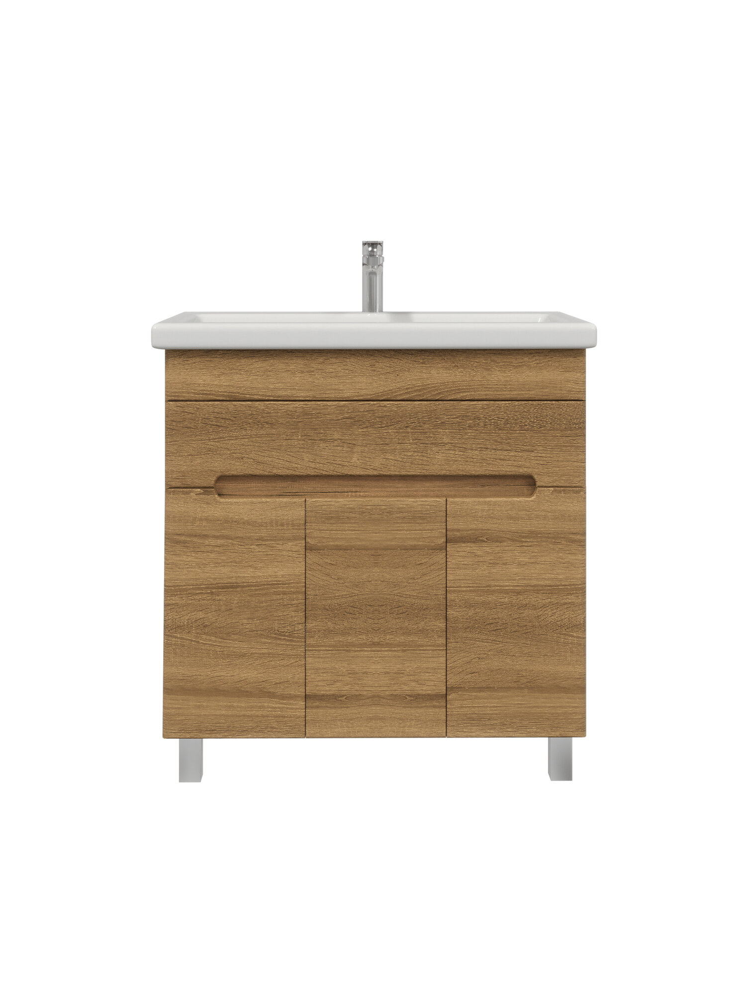 Тумба напольная Vannika Bliss 80 с раковиной Como 80 для ванной комнаты, Gold Craft