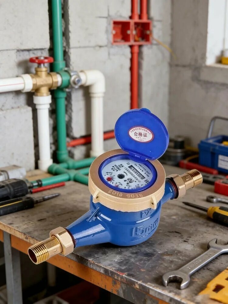 Счетчик Декаст Ду-25 крыльчатый 1 ", мокроходный с глицерином, для холодной воды, Общая длина 225 мм