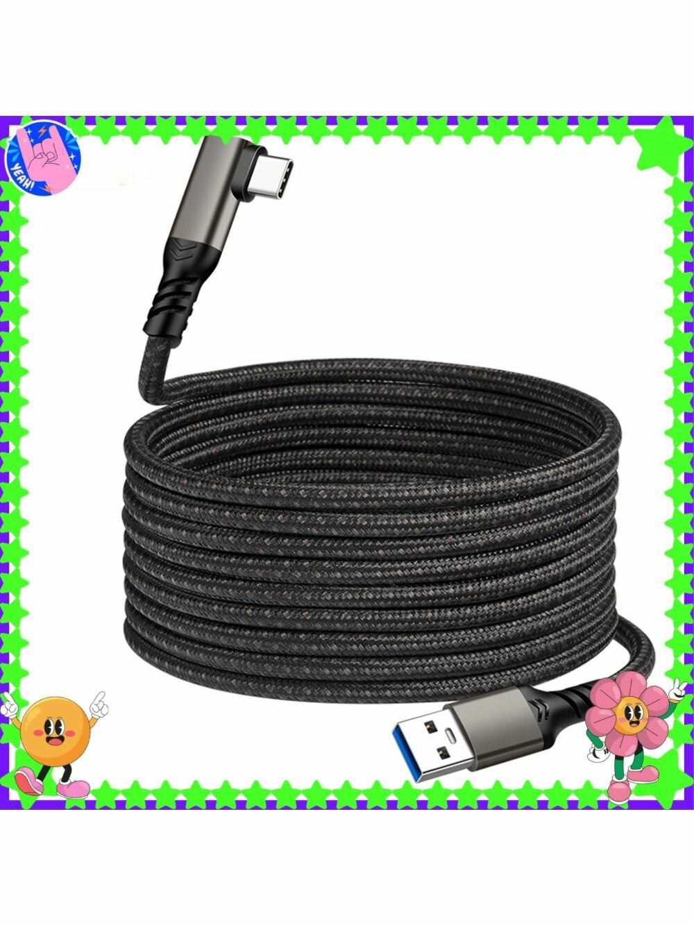 USB-C 3.1 для Oculus Quest 2 Высокоскоростная кабель для стриминга VR, метавселенной и офиса