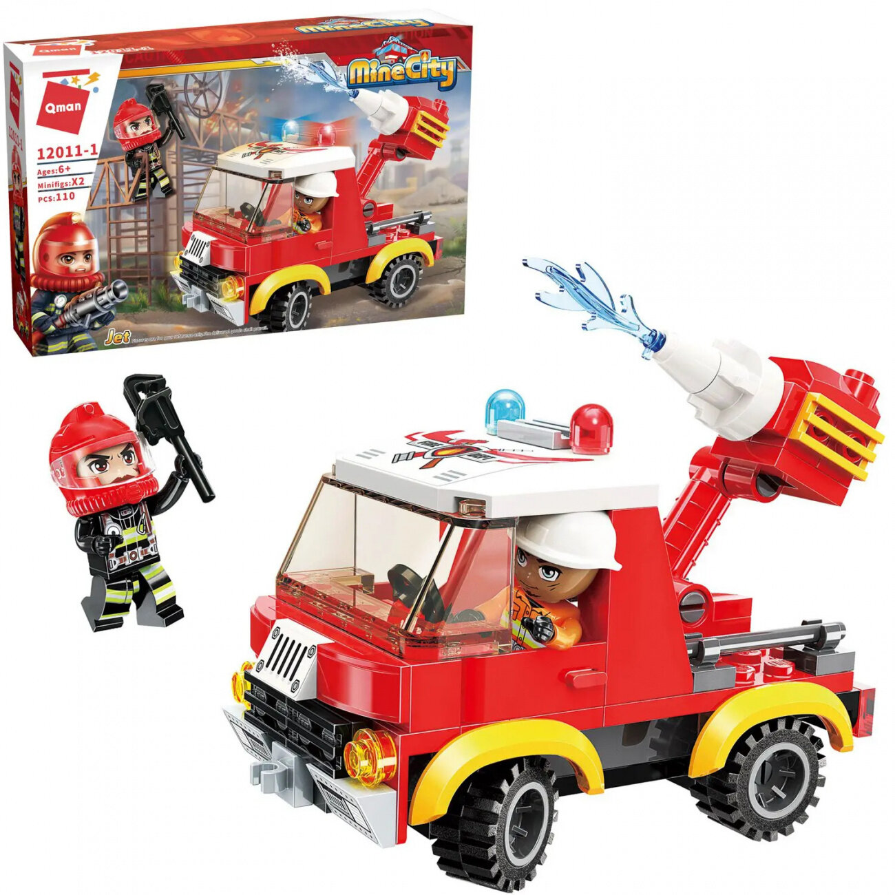 Конструктор Qman серия MineCity Пожарная машина 110 деталей 12011q/12011-1