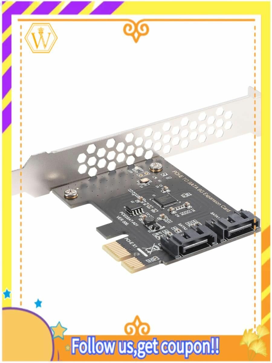 PCIe PCI Express на SATA3.0 2-портовый адаптер карты контроллера расширения SATA III 6G
