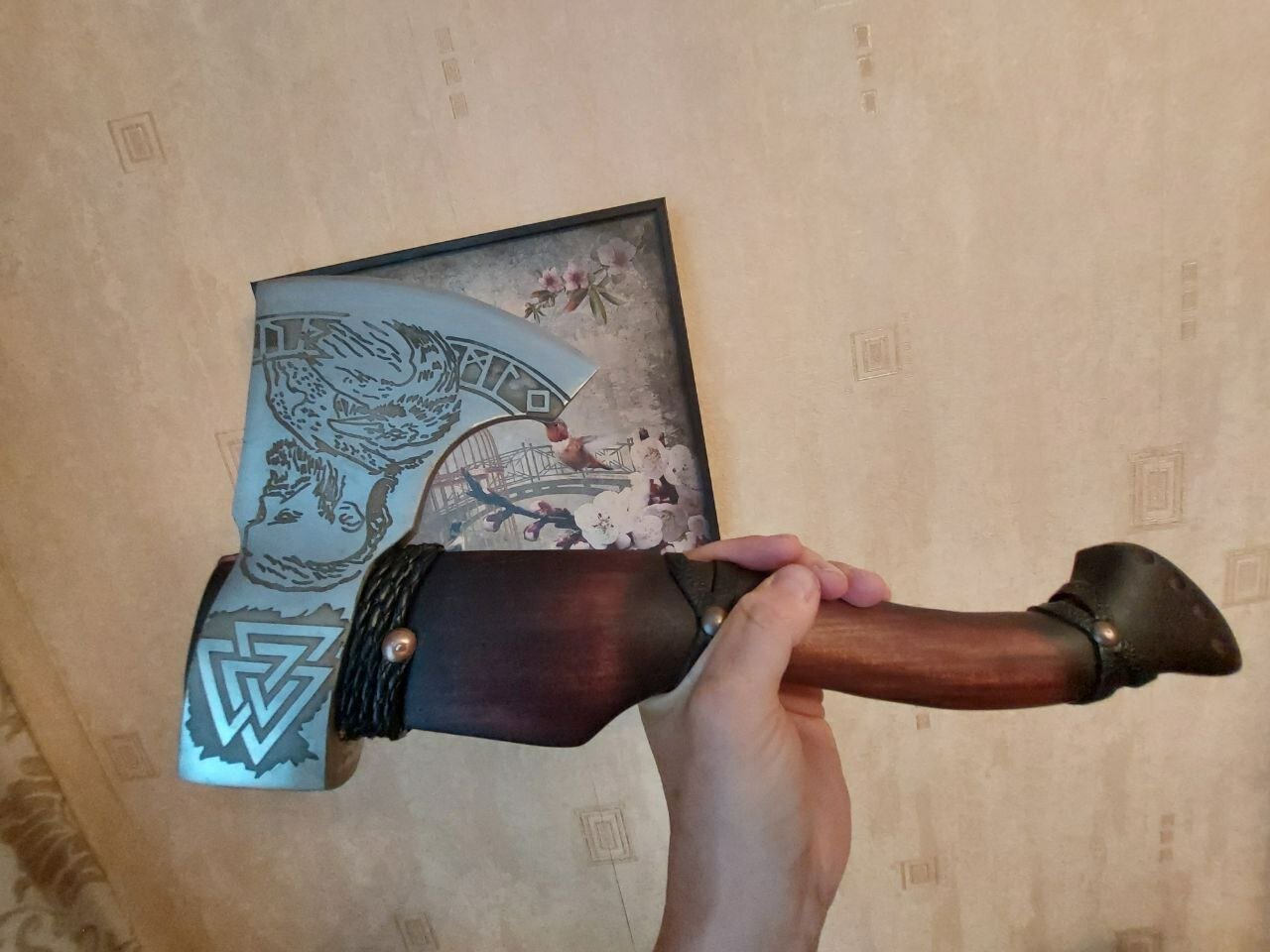 Топор ручной работы "Викинг" топор с гравировкой и травлением 45см