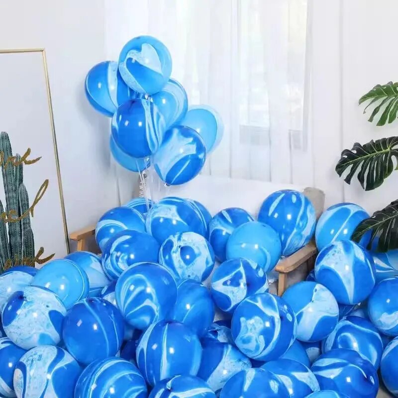 Мраморные агатовые латексные шары, украшения для вечеринки по случаю дня рождения, 20шт, 25 см