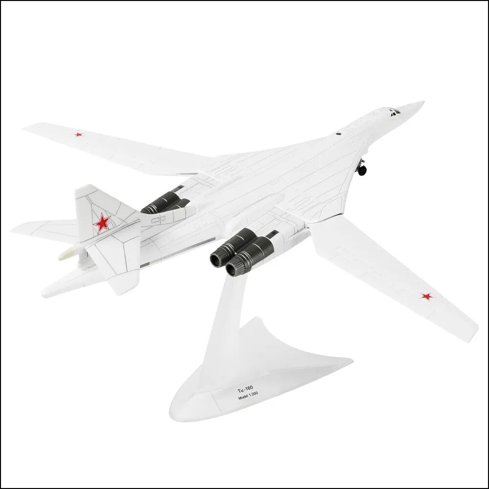 Эксклюзивная модель самолета Ту160 Белый лебедь, масштаб 1:200, металл, для коллекционеров