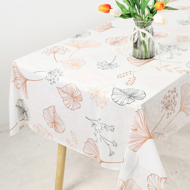 Одноразовая скатерть для детских праздников, стильный свежий принт, пластиковая водонепроницаемая скатерть для домашнего использования, квадратной формы.