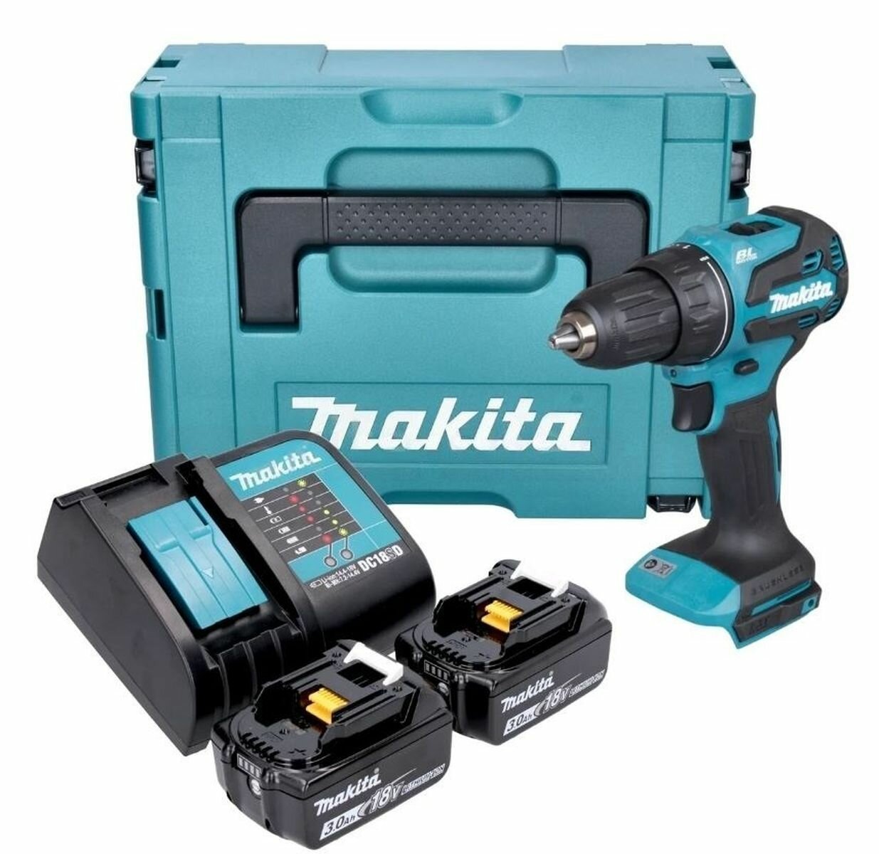 Шуруповерт аккумуляторный Makita DDF490SFJ 18В LXT 50Нм (2 АКБ 3Ач, З/У, кейс)