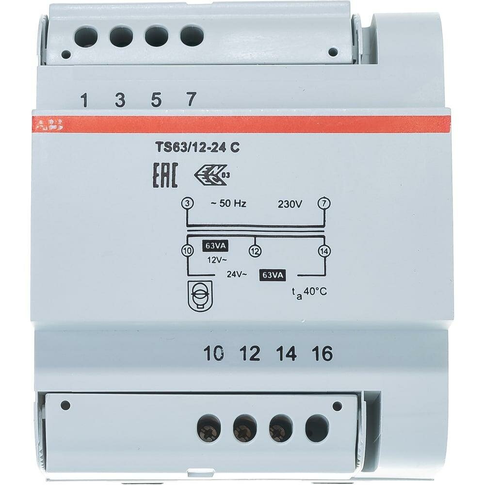 Трансформатор безопасности ABB TS63/12-24C разделительный 2CSM631043R0811