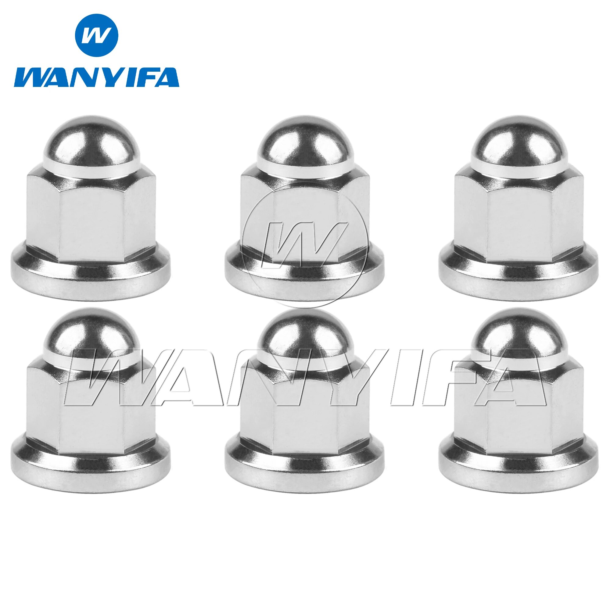 Wanyifa Титановые гайки M6/M8/M10 6 шт. M10 Pitch 1.25mm, Titanium