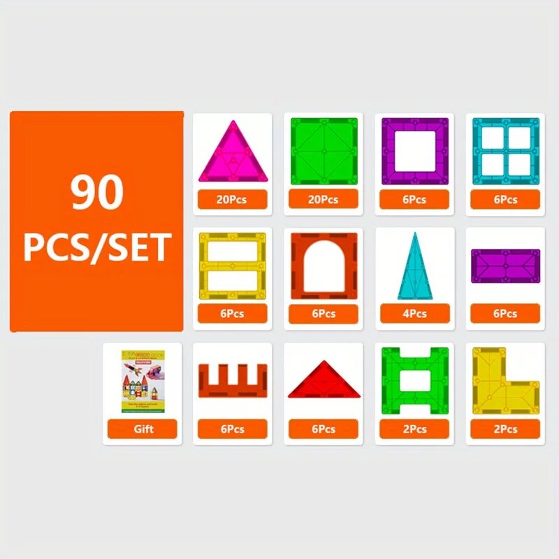 Магнитные блоки VineDi, 90 шт, Цвет: CC90PCS