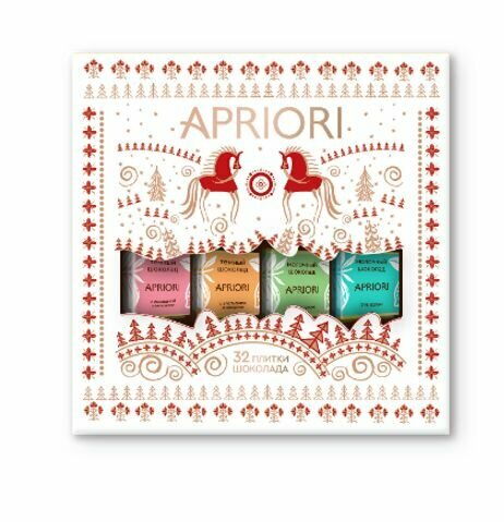 Конфеты APRIORI ассорти темного и молочного шоколада с цукатами и орехами /картон/ 160г