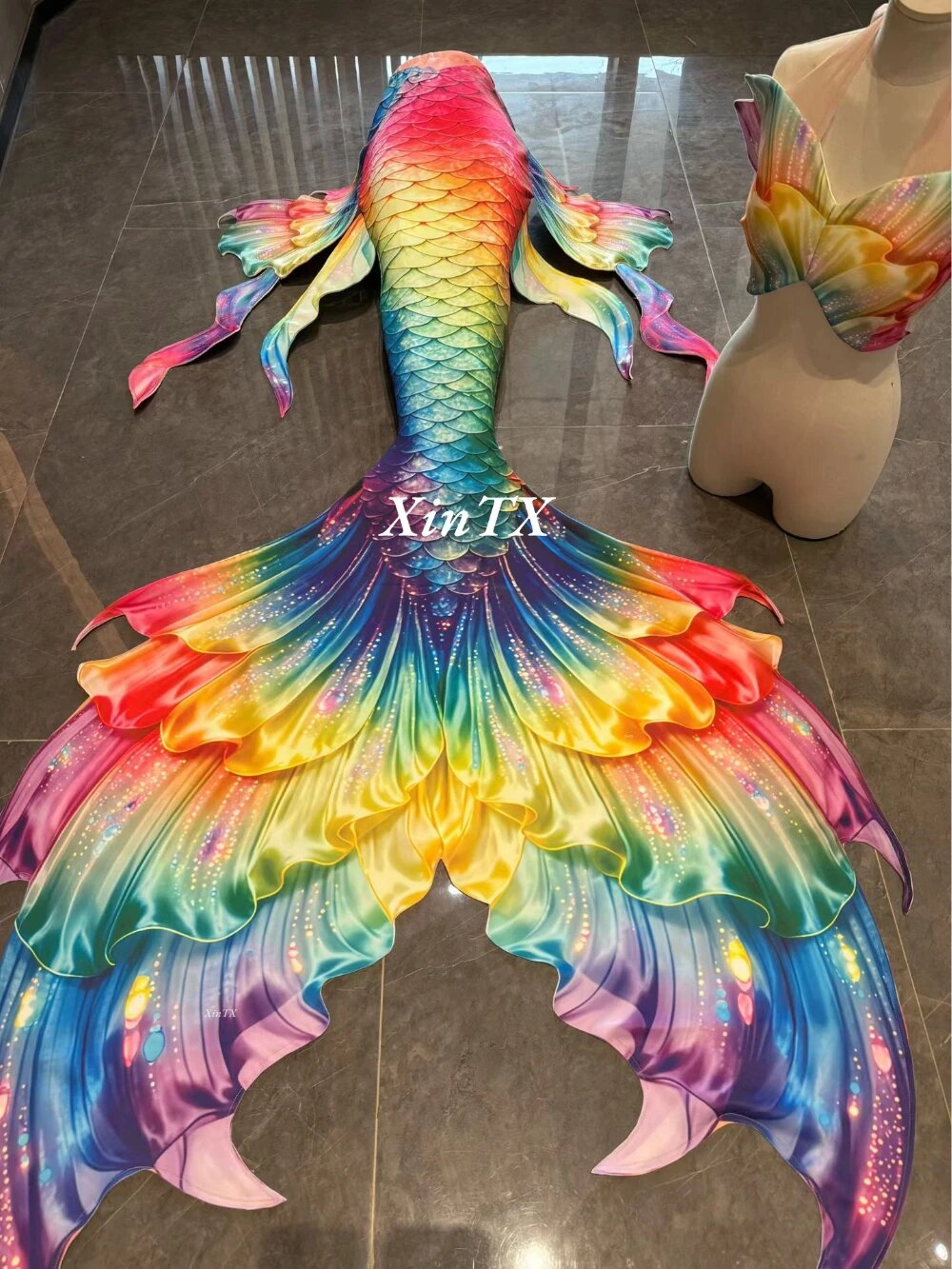2026 Горячая новинка: Костюм русалки для взрослых (женский и мужской), черный, с L, No Monofin