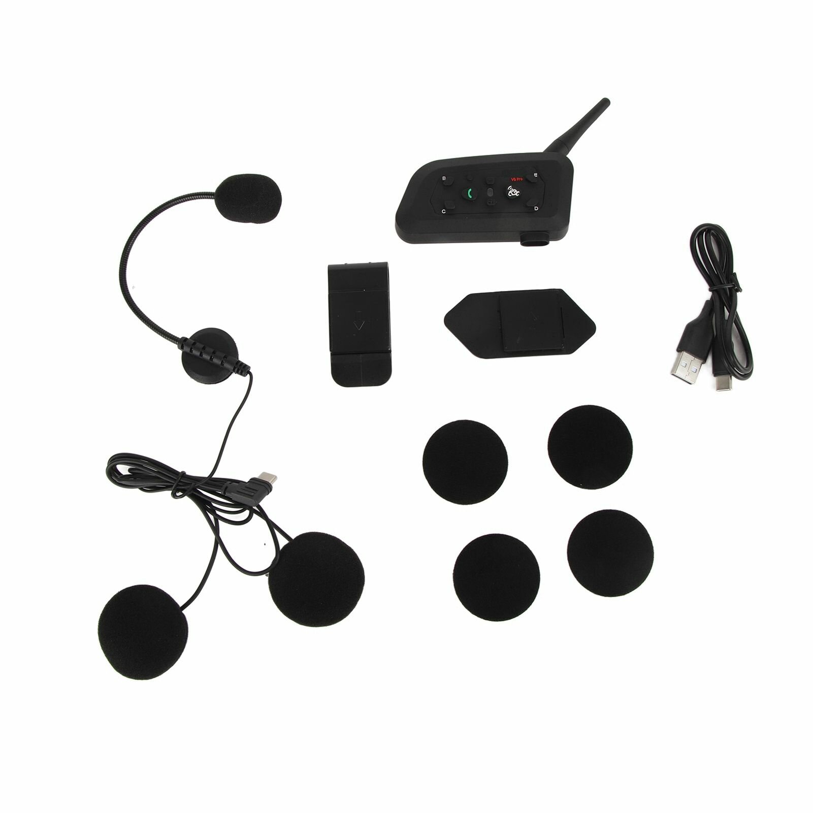 Bluetooth интерком для мотошлема V6 Pro, 1200 м, с функцией автоответа, для вождения на мотоцикле, снегоходе, сноуборде