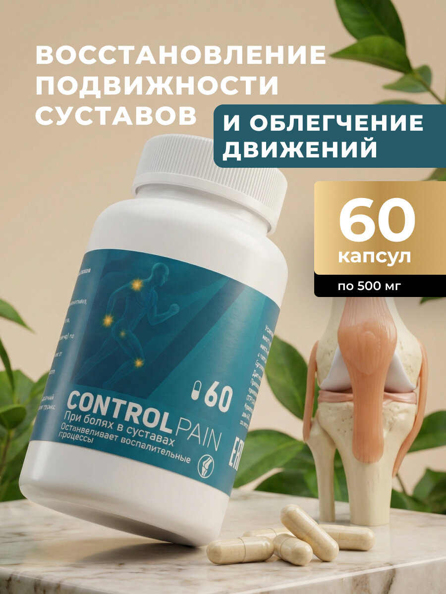 Комплекс КонтролПейн, для здоровья суставов, связок и мышц, для укрепления, 60 шт. по 500 мг